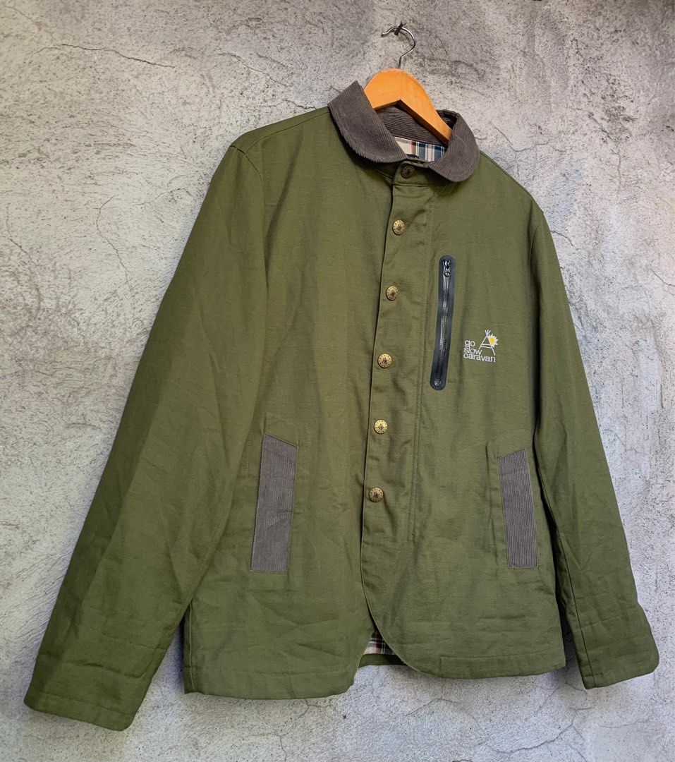 GO SLOW CARAVAN - CANVAS COVERALL JACKET, Men's Fashion, Coats, Jackets ...