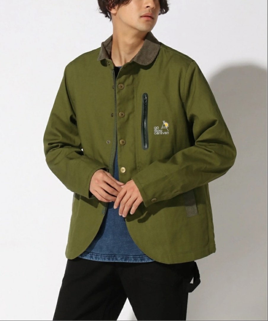 GO SLOW CARAVAN - CANVAS COVERALL JACKET, Men's Fashion, Coats, Jackets ...