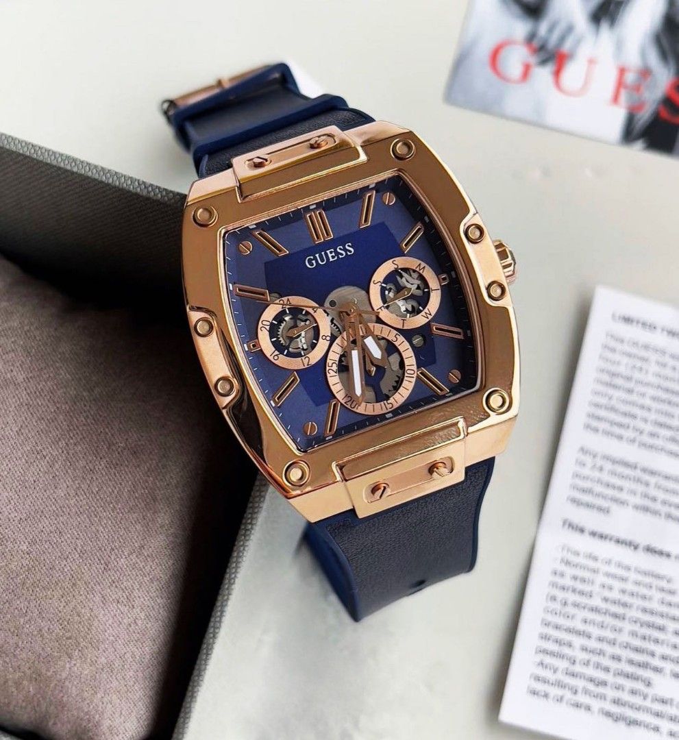 GUESS Phoenix Barrel Blue Dial Men's Watch GW0202G4, Men's Fashion ...