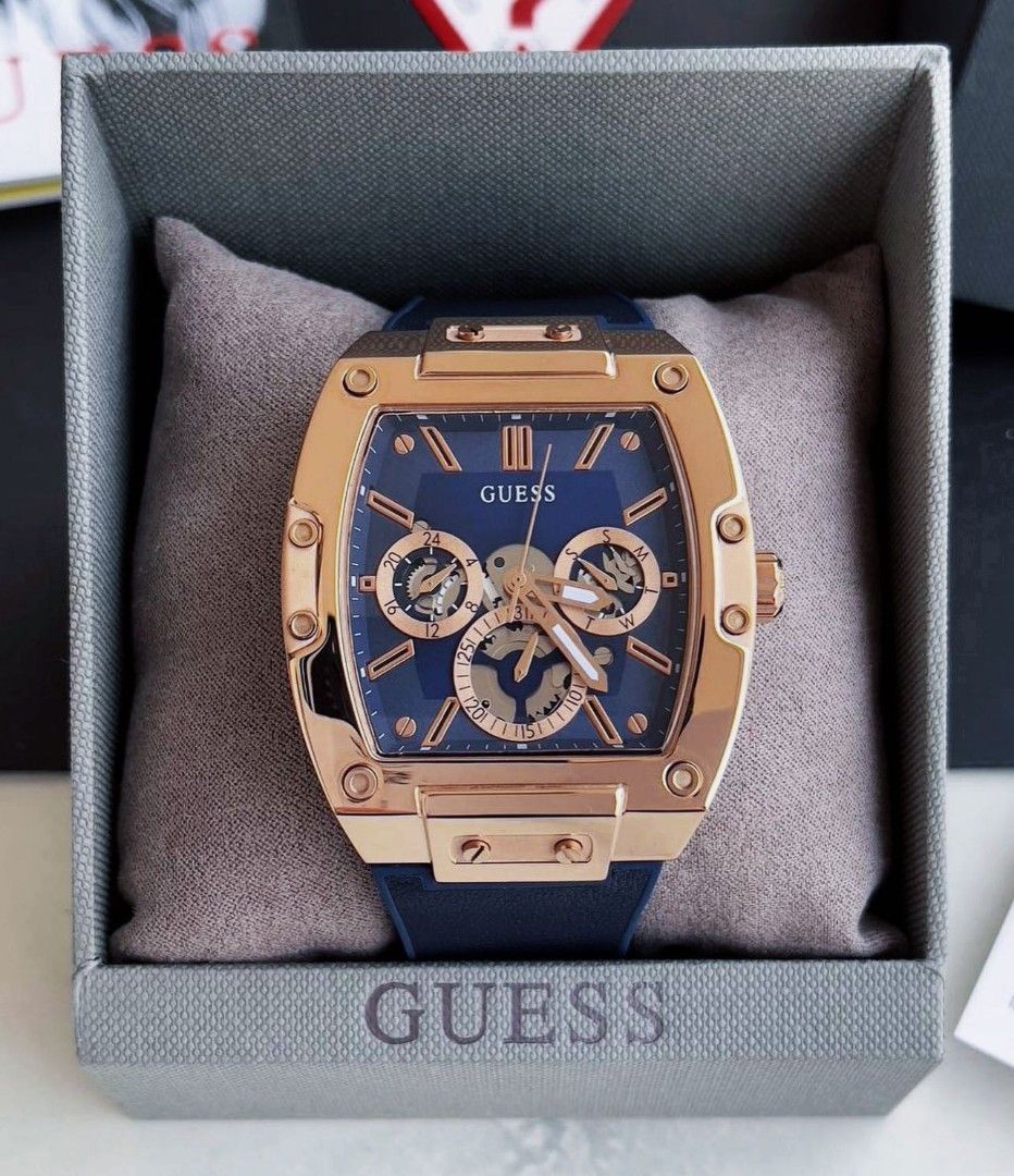 GUESS Phoenix Barrel Blue Dial Men's Watch GW0202G4, Men's Fashion ...