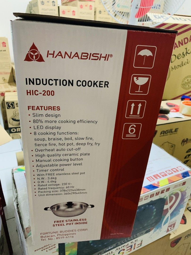 Hanabishi Induction Cooker Stove Soft Touch HIC-200, TV & Home ...