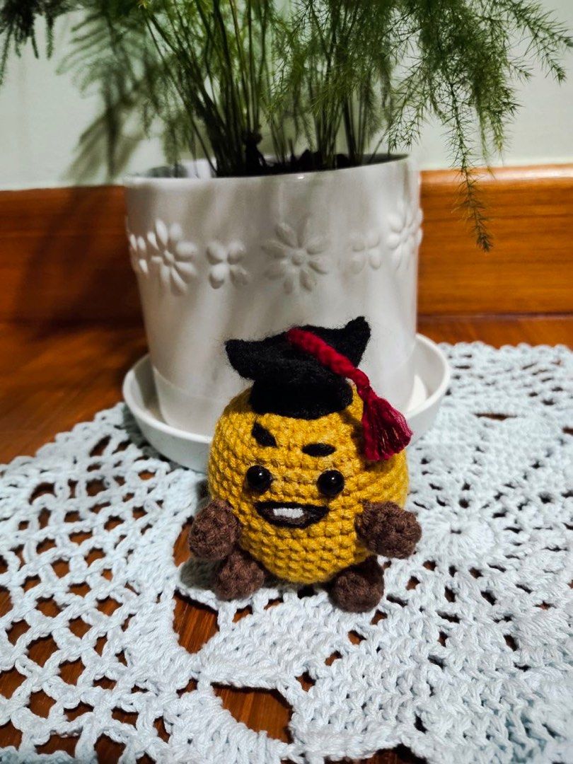 crochet BT21 plushie with grad hat, Hobbies & Toys, Stationery & Craft ...