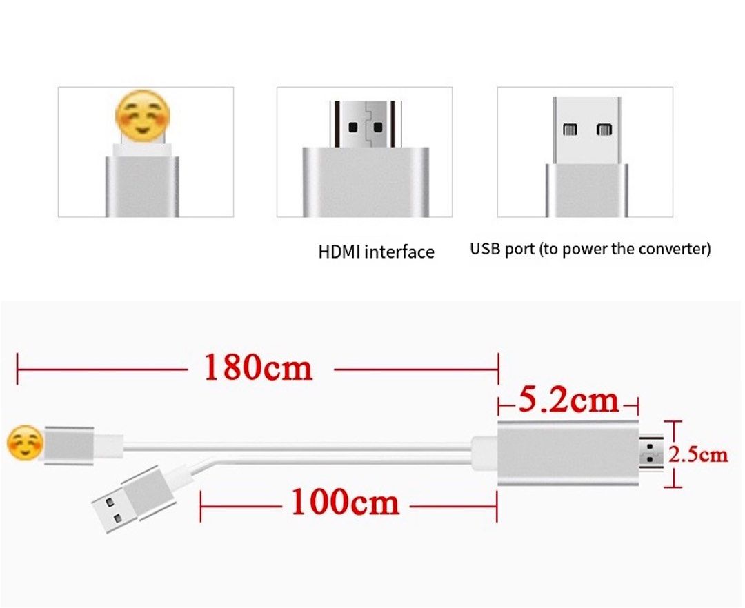 HDMI to USB C Adapter Cable 4K HDMI Source Input to USB Type C ...
