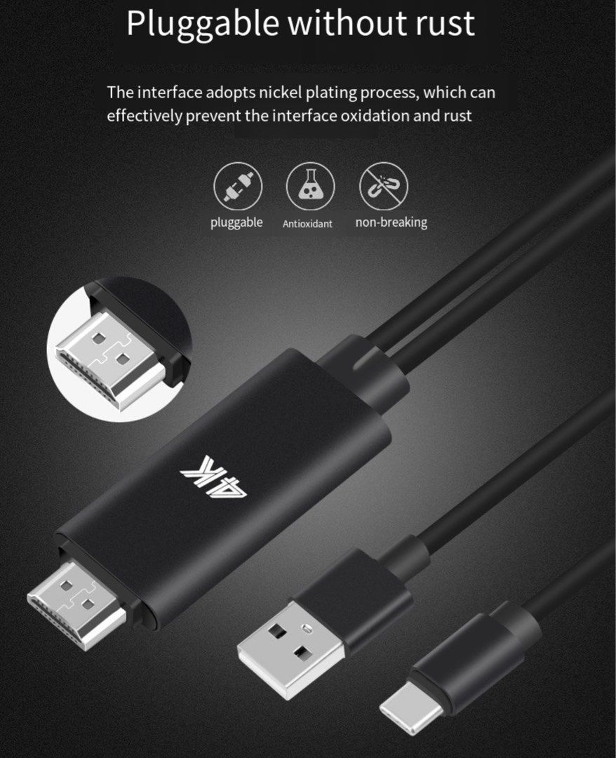 HDMI to USB C Adapter Cable 4K HDMI Source Input to USB Type C ...