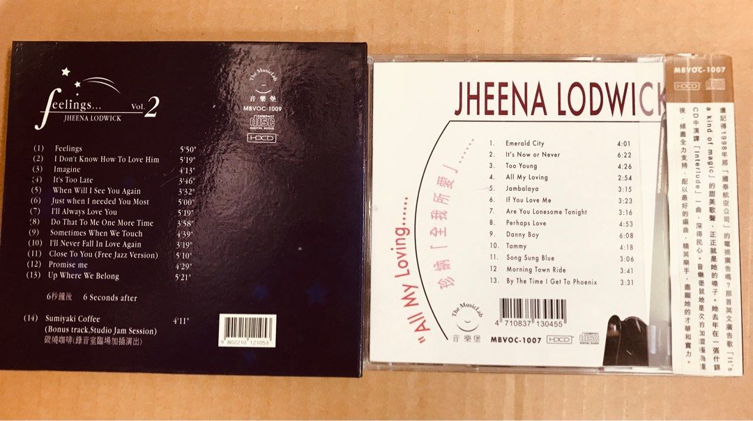 HIFI 發燒靚聲女歌后： 珍納 JHEENA LODWICK 代表作品專輯1&2集 （音樂堡最早期HDCD SONY code 首版 ...