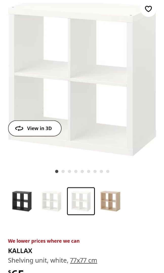 IKEA Kallax Shelf 2x2 with wheels, Furniture & Home Living, Furniture ...