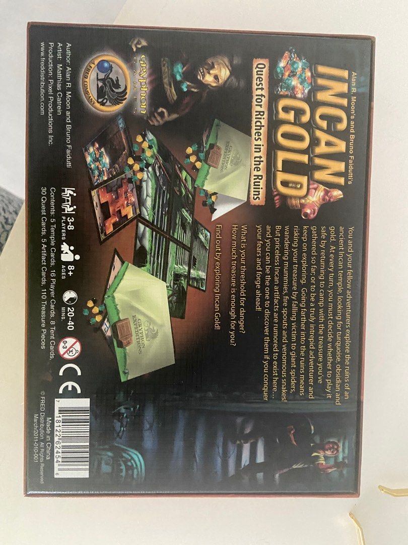 Incan Gold Boardgame, Hobbies & Toys, Toys & Games on Carousell