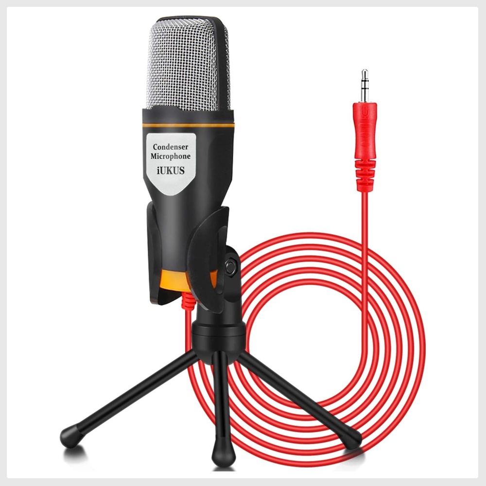IUKUS PC Microphone with Mic Stand, Professional 3.5mm Jack Recording ...