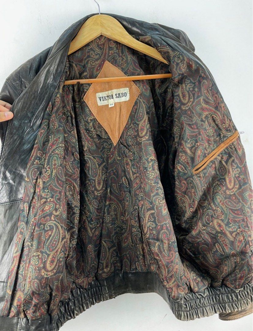 Japanese brand vintage viktor sabo leather jacket US Military, Men's ...