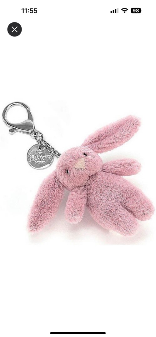 Jellycat bashful bunny bag charm tulip, Hobbies & Toys, Toys & Games on Carousell