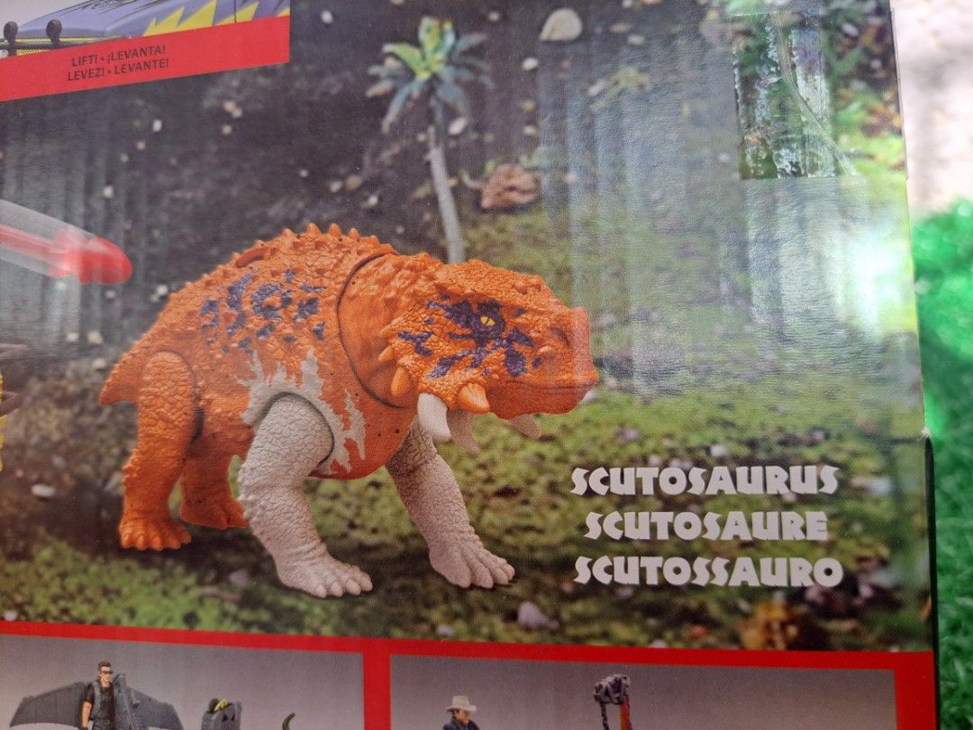 Jurassic Park 93 classic Track & Explore Vehicle Set Scutosaurus ...