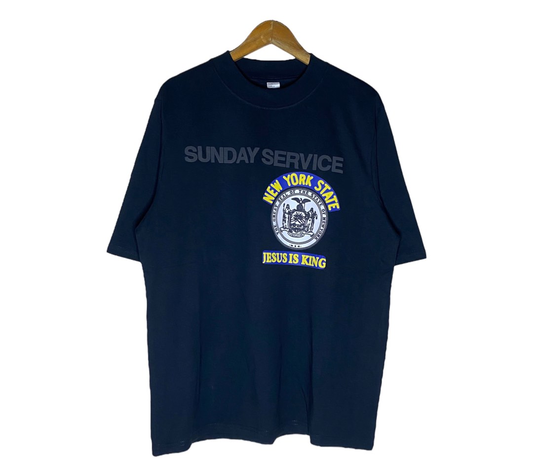 Kanye West Jesus is King Sunday Service Navy Tee, Men's Fashion, Tops ...