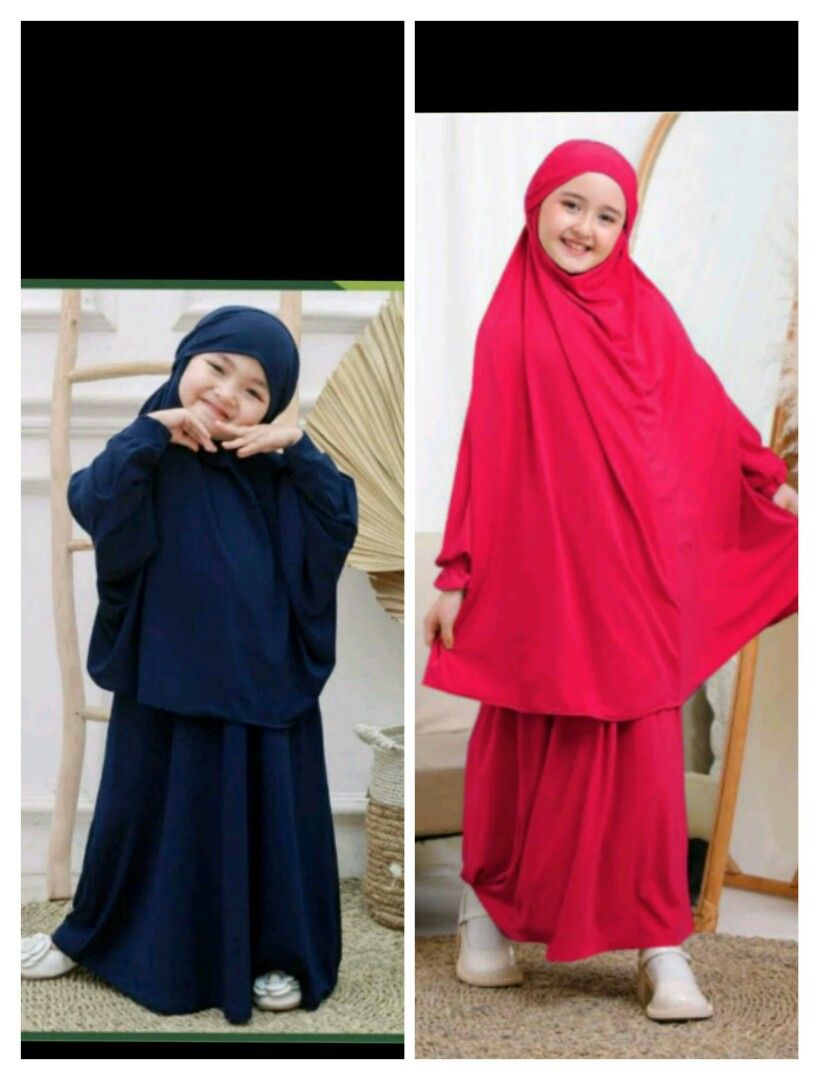 Kids Khimar Niqab + Jubah SET kanak-kanak, Babies & Kids, Babies & Kids ...