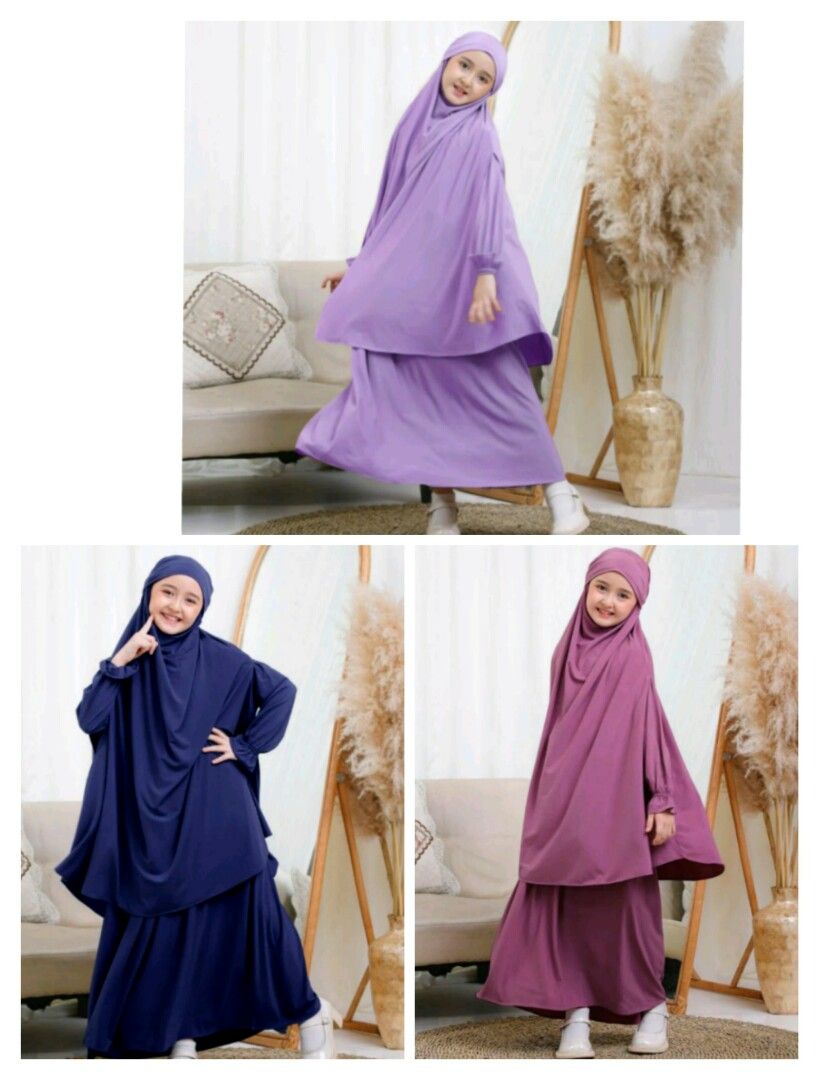 Kids Khimar Niqab + Jubah SET kanak-kanak, Babies & Kids, Babies & Kids ...