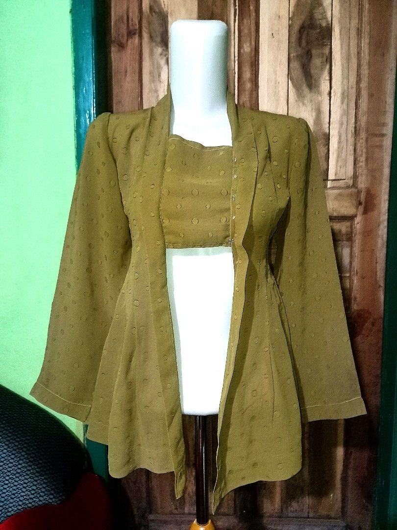 Kutu Baru Sifon Timbul / Kebaya Sifon / Kebaya Bali, Fesyen Wanita ...