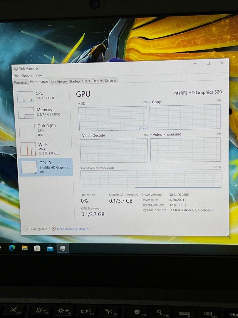 Lenovo i5 6Gen / 8GB RAM DDR4 / 256GB SSD / Intel(R) HD Graphics 520 ...