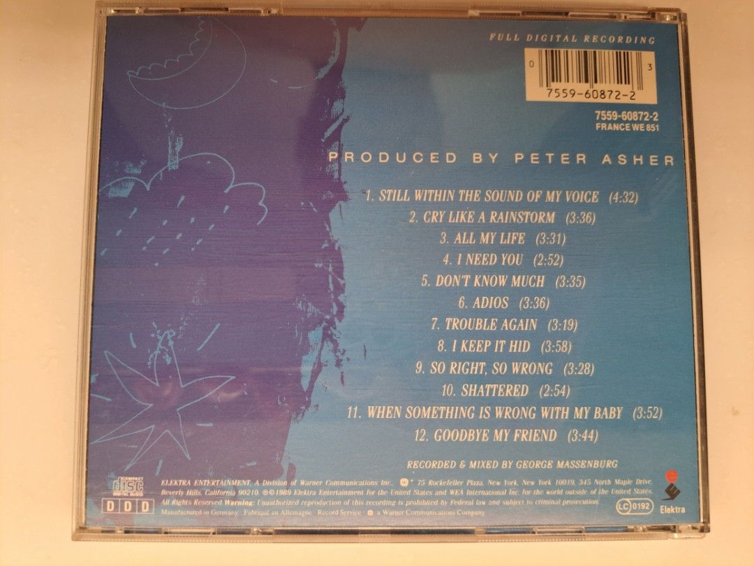 Linda Ronstadt featuring Aaron Neville - Cry like a rainstorm-Howl like ...