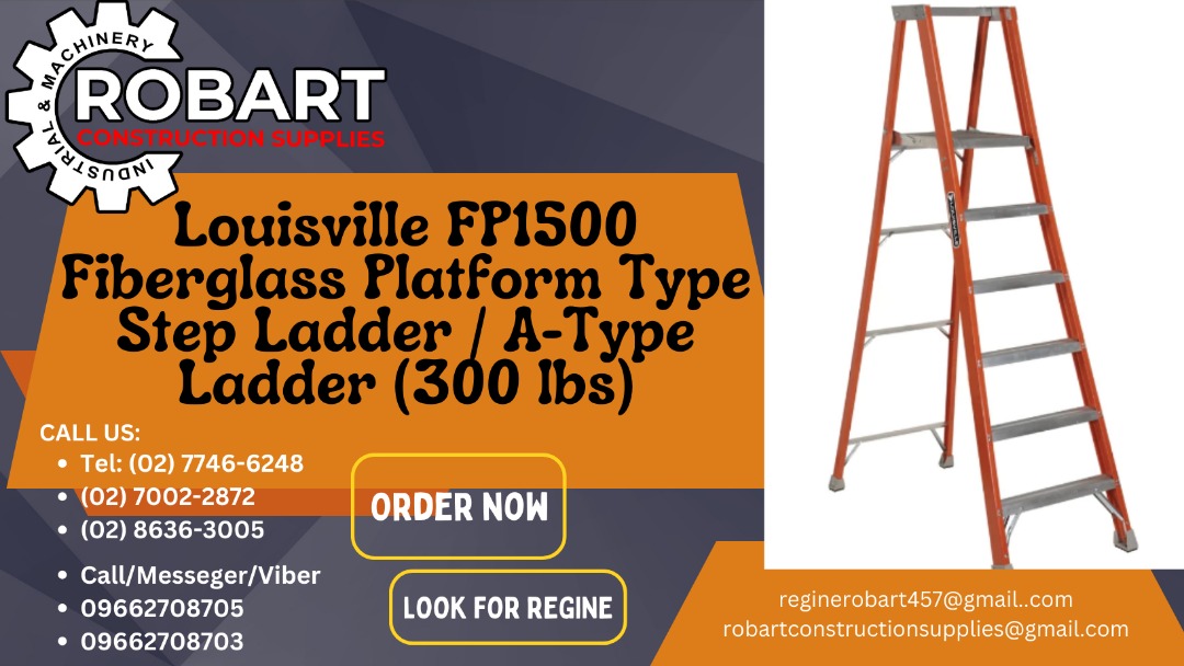 Louisville FP1500 Fiberglass Platform Type Step Ladder / A-Type Ladder ...