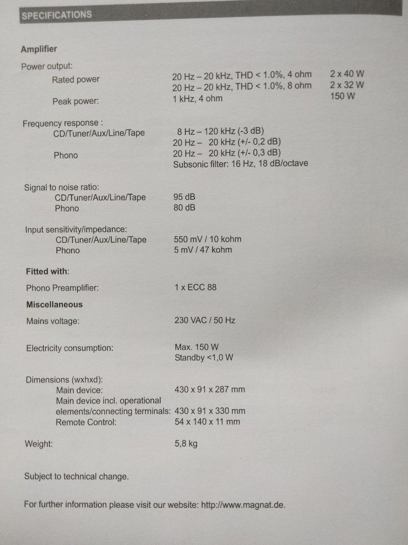 Magnat MA400 Tube Amplifier, Audio, Soundbars, Speakers & Amplifiers on ...