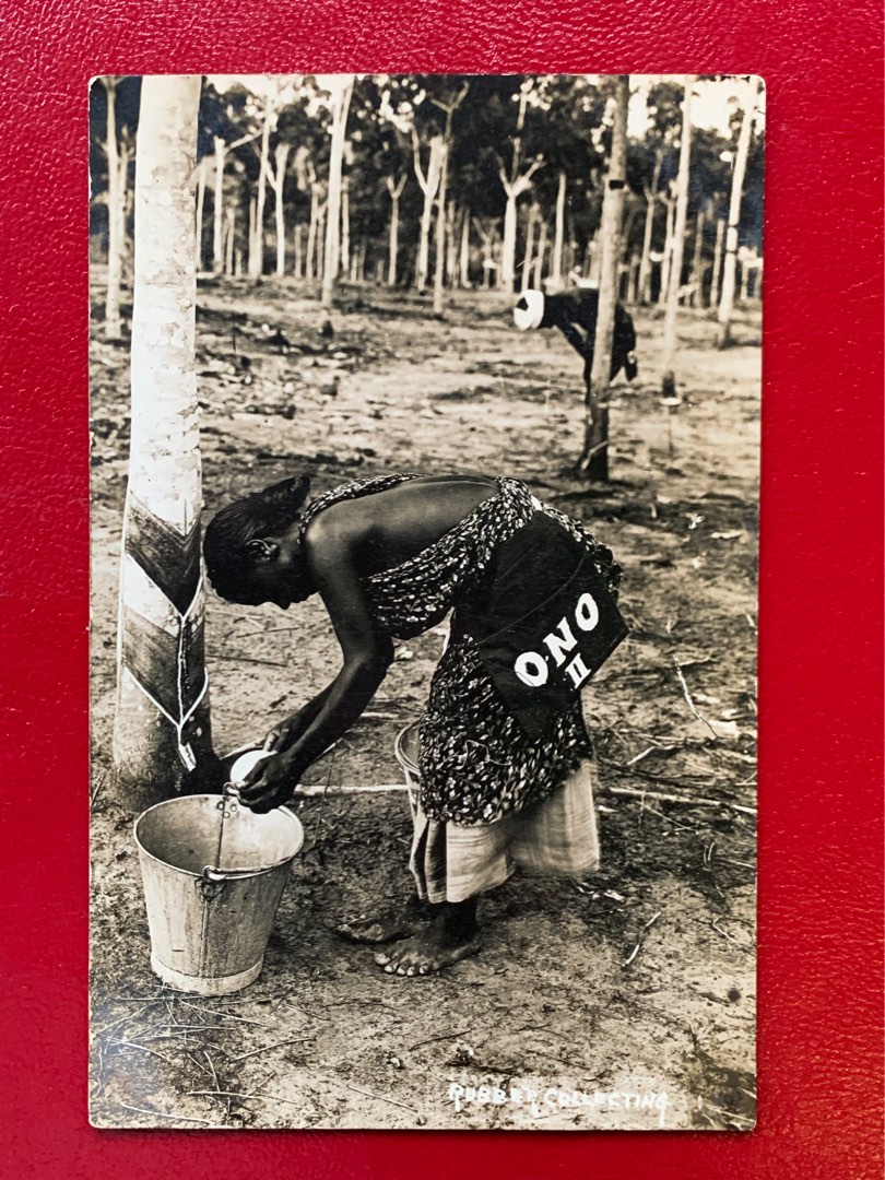Malaya TAPPING RUBBER 1930 Postcard, Hobbies & Toys, Collectibles & Memorabilia, Stamps & Prints ...