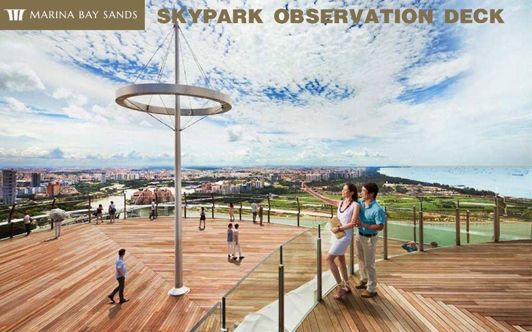 3 attractions Marina Bay Sands MBS Skypark Observation Deck / Sampan Rides / Digital Light ...
