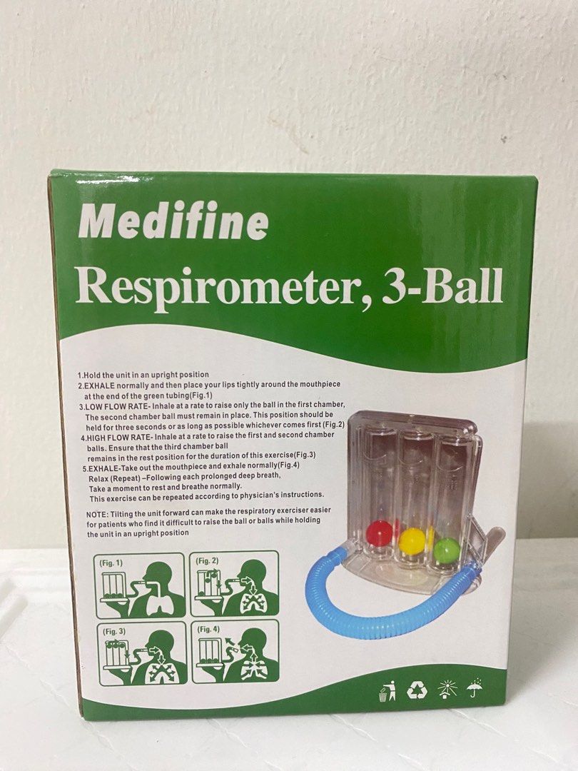 Medifine Respirometer 3 balls, Health & Nutrition, Assistive ...