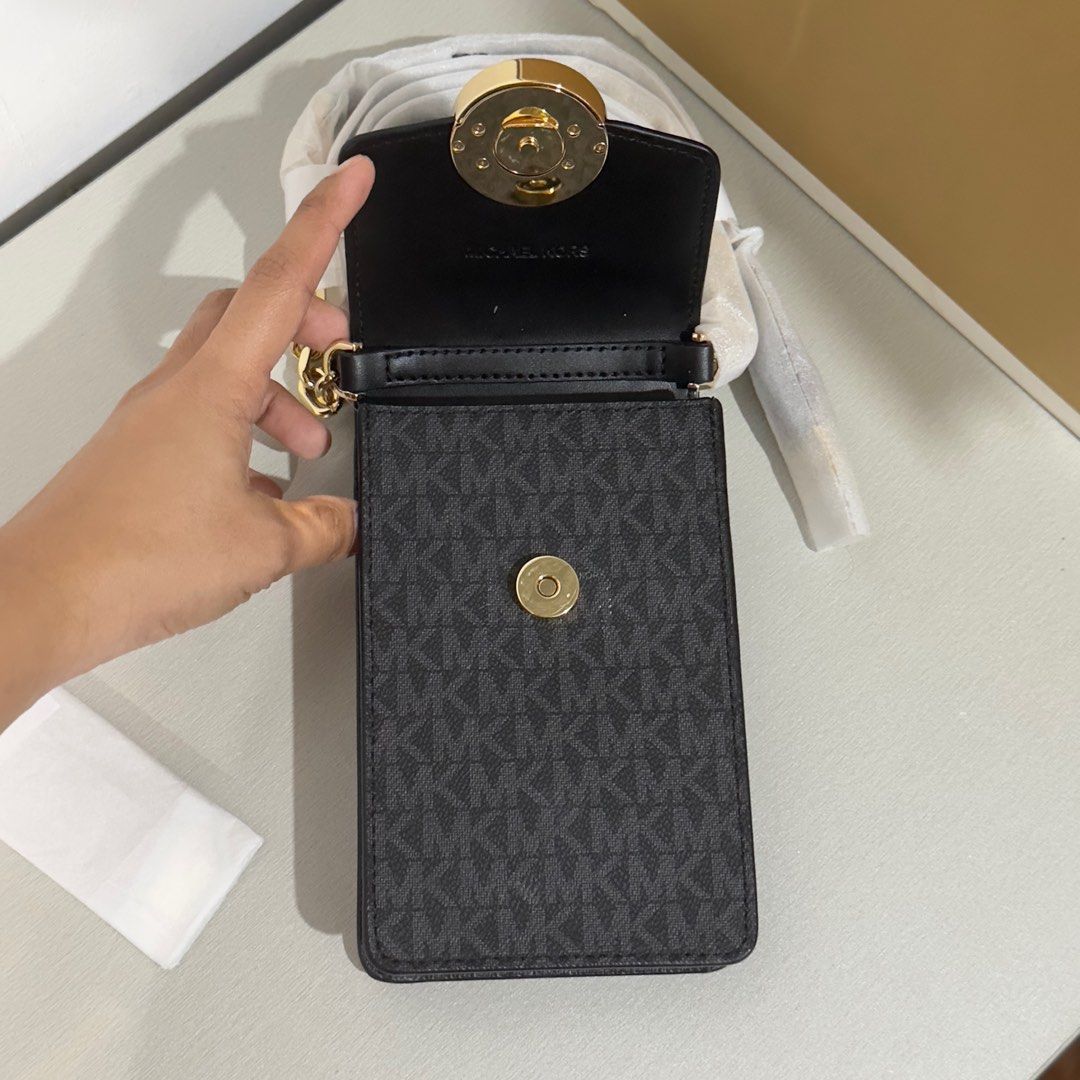 MK CARMEN PHONE SLING IN SIGNATURE BLACK, Luxury, Bags & Wallets on Carousell