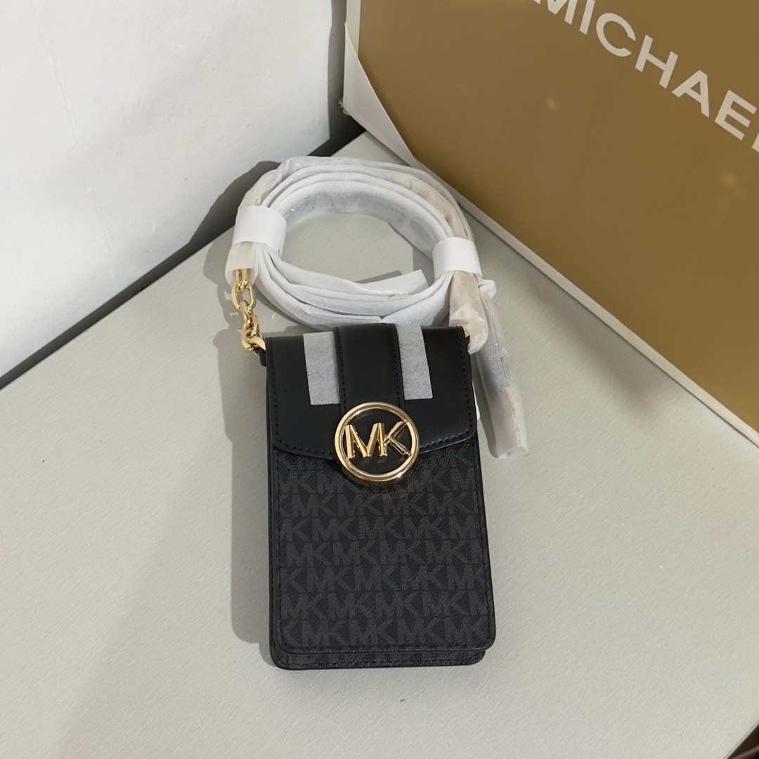 MK CARMEN PHONE SLING IN SIGNATURE BLACK, Luxury, Bags & Wallets on Carousell