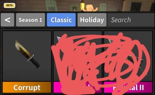 Mm2 corrupt knife, Video Gaming, Gaming Accessories, In-Game Products ...