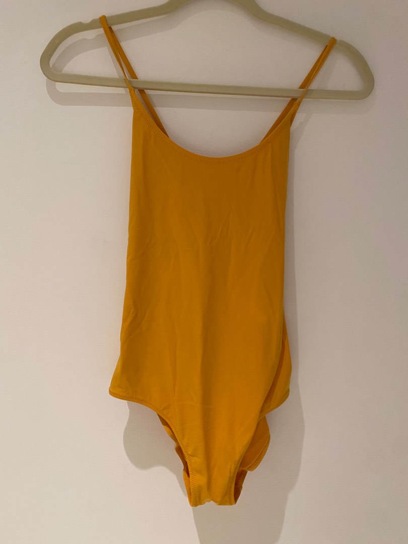 Mustard Yellow One Piece H&M Swimsuit, Women's Fashion, Swimwear, Bikinis & Swimsuits on Carousell