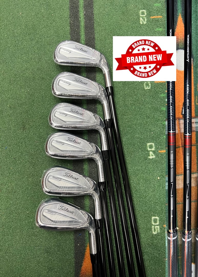 NEW 2023 Titleist T350 (6-48deg) Irons (6 Pieces) [With Tensei Red AV Stiff Flex Graphite Shafts ...