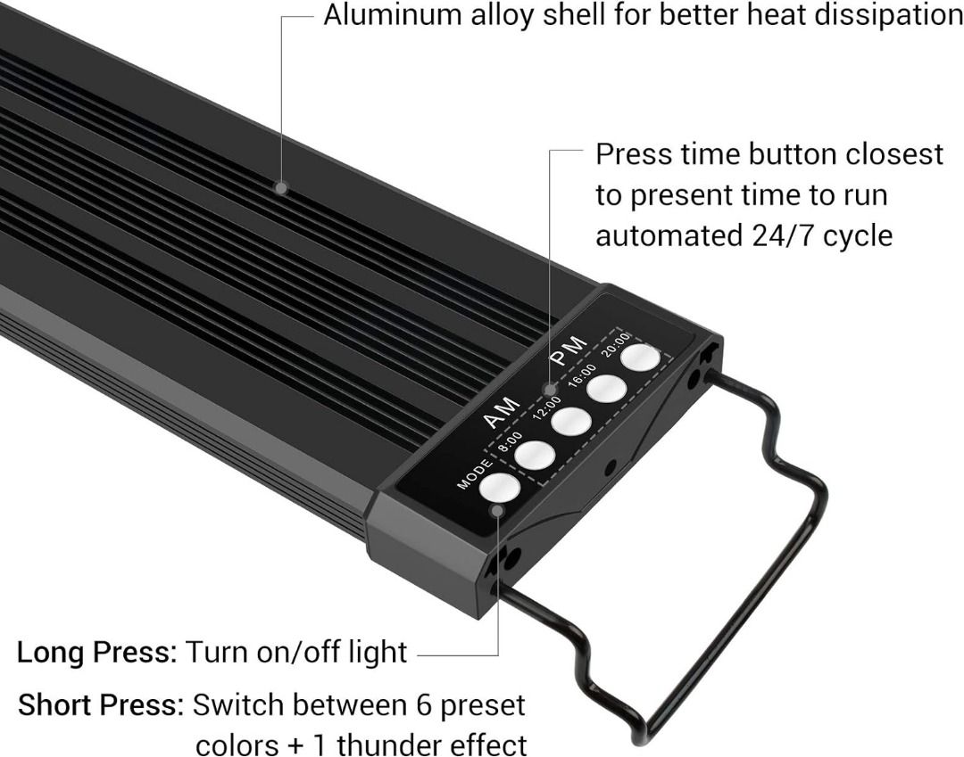 NICREW RGB Plus Aquarium Light, Freshwater Aquarium LED Light with Remote Controller, 24/7 ...
