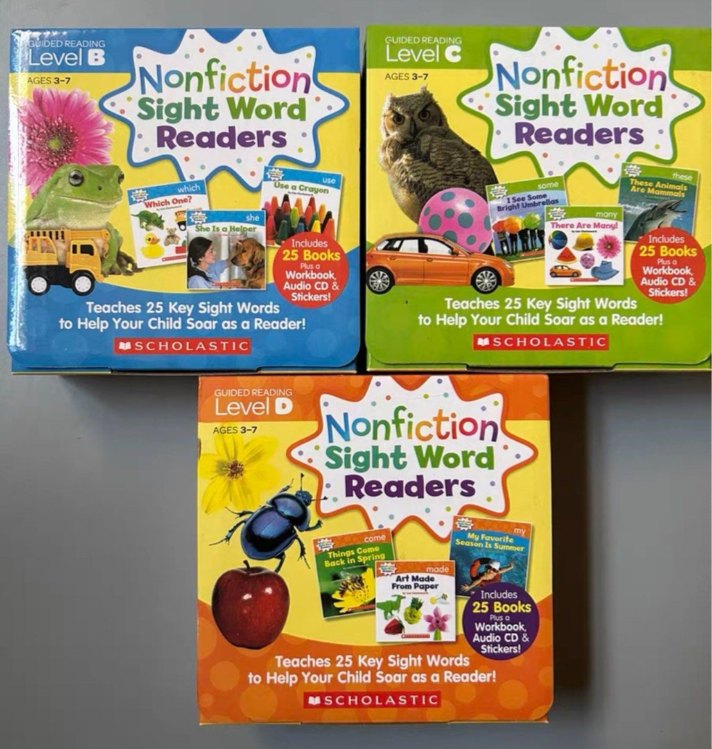 全新Non fiction sight word reader level B C D, 興趣及遊戲, 書本 & 文具, 小朋友書 ...
