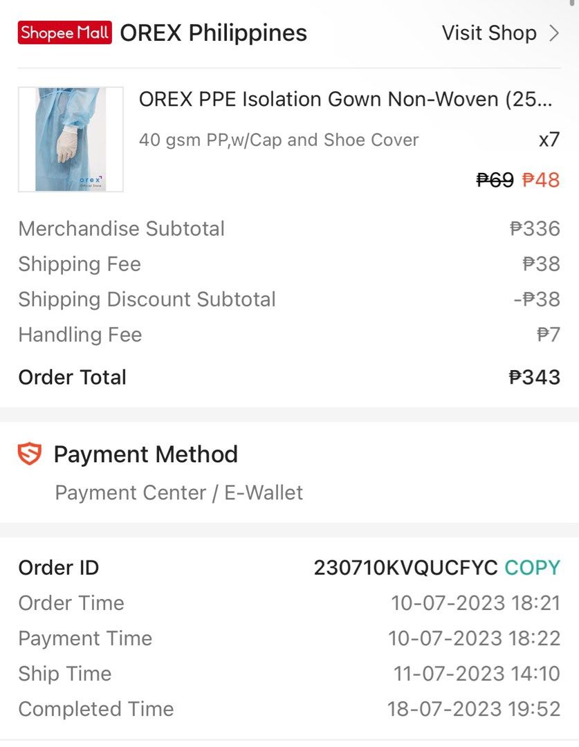 Orex isolation gown, cap and shoe cover. 40gsm., Everything Else ...