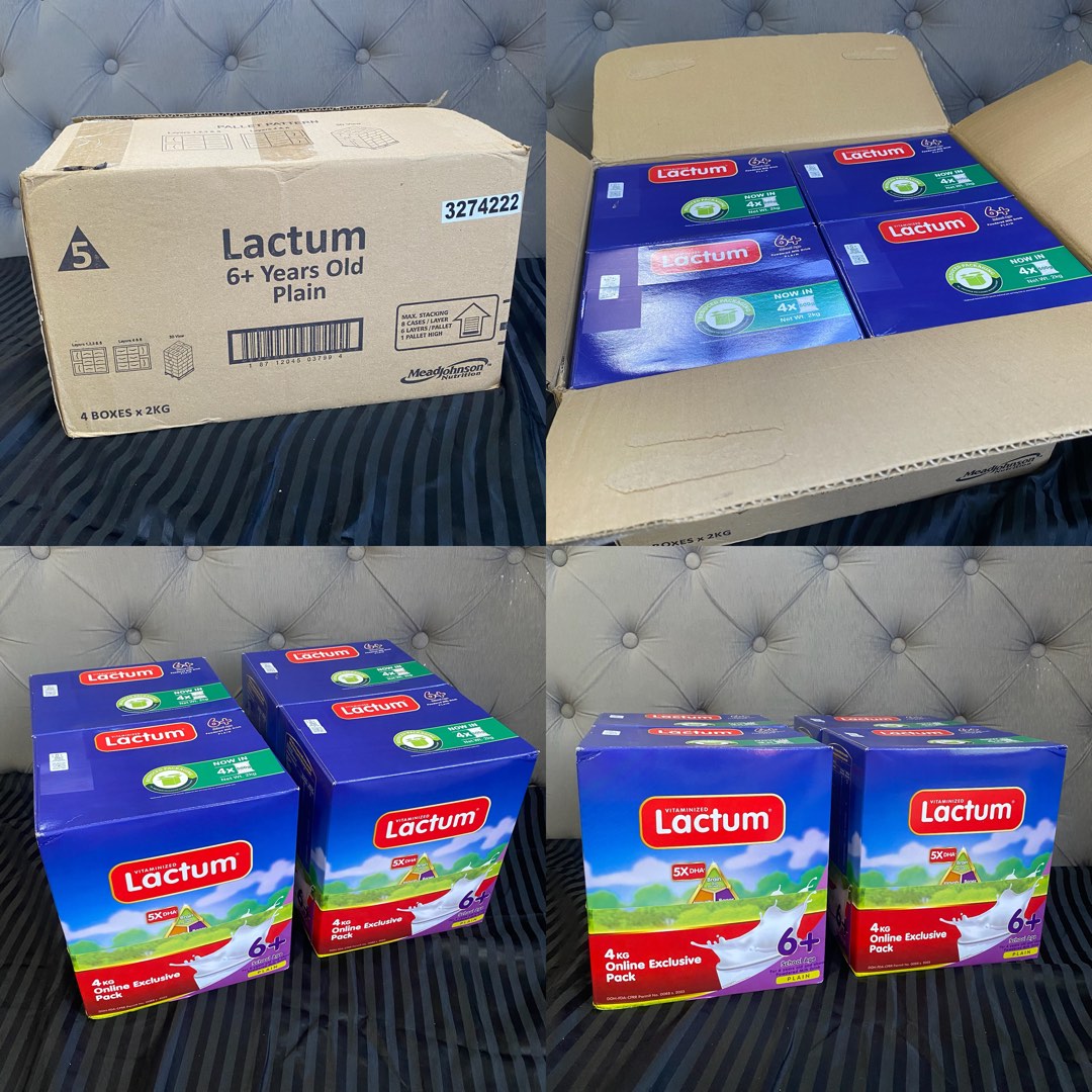 [Online Exclusive] Lactum Powdered Milk Drink for 6+ years old 8kg [4kg Twin Pack x 2s], Babies ...