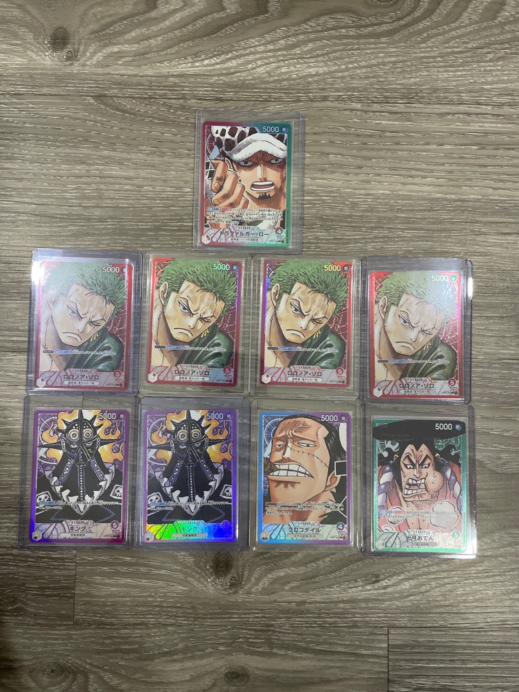 OP01 OP03 OP04 OP05 leader LDR cards Law Zoro Nami Luffy Enel Sakazuki ...