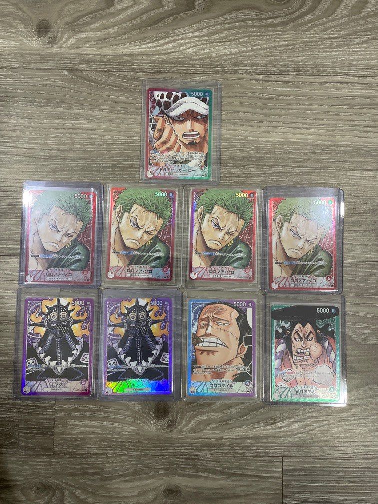 OP01 OP03 OP04 OP05 leader LDR cards Law Zoro Nami Luffy Enel Sakazuki ...