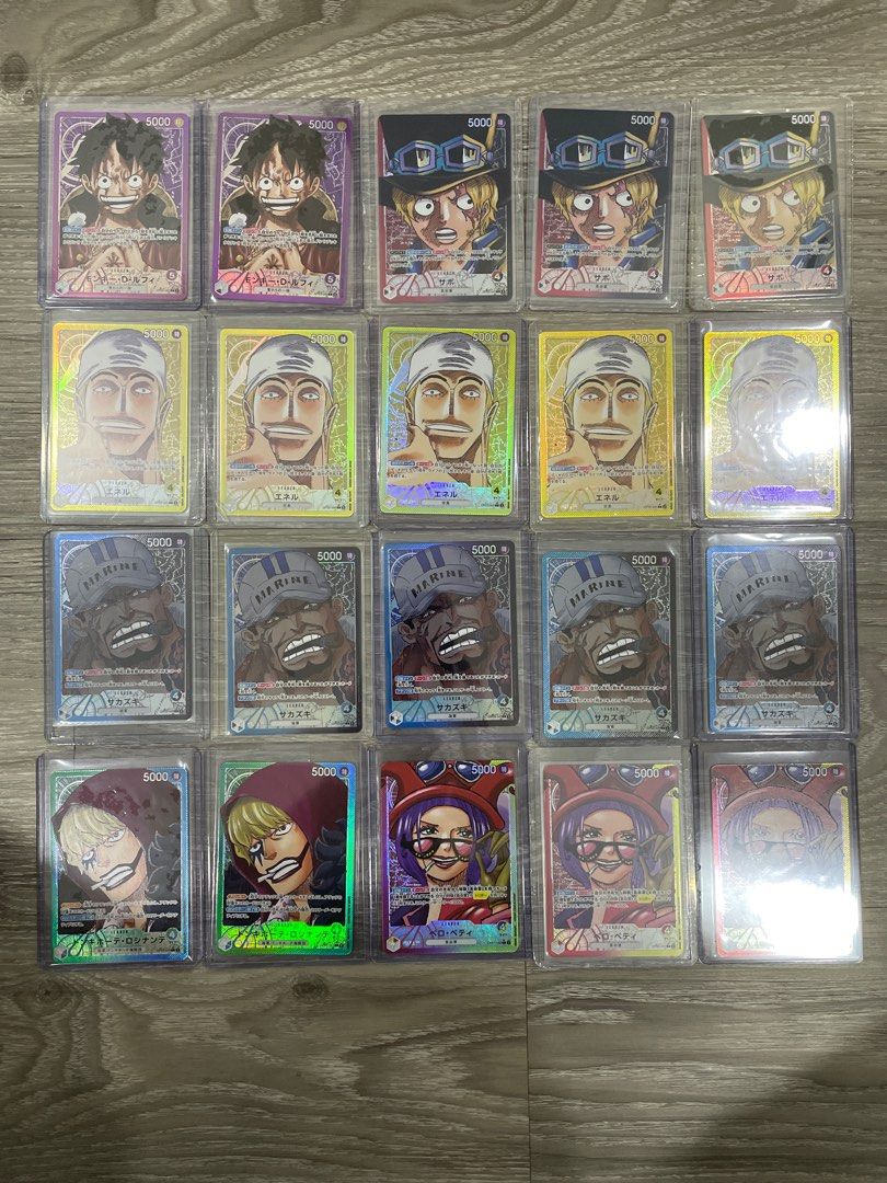 OP01 OP03 OP04 OP05 leader LDR cards Law Zoro Nami Luffy Enel Sakazuki ...