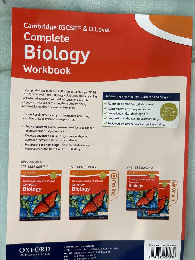 New Oxford Cambridge IGCSE & O Level Biology Workbook, Hobbies & Toys ...