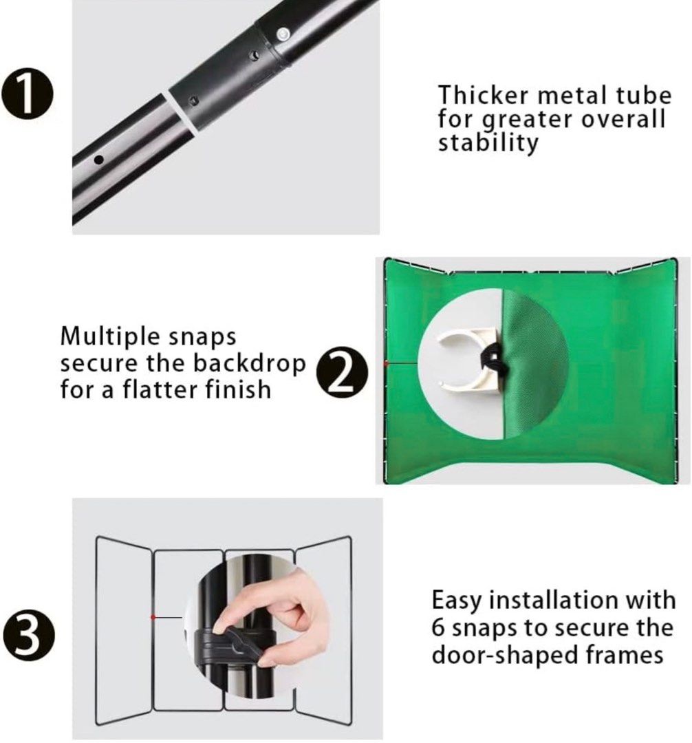 Portable Large Chromakey Green Screen Backdrop with Stand Photography ...