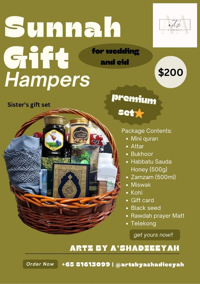 Premium Sunnah Gift Set, Food & Drinks, Gift Baskets & Hampers on Carousell