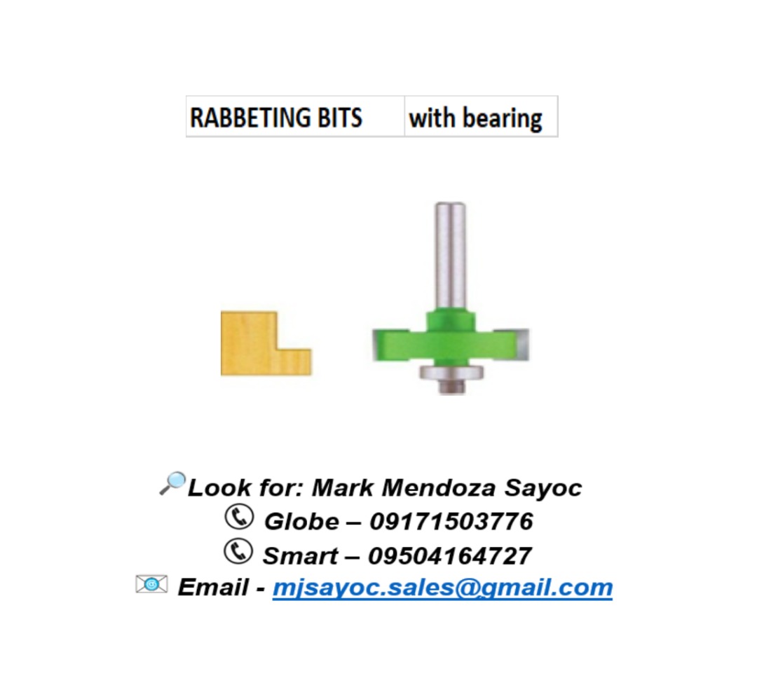 RABBETING BITS with bearing, Commercial & Industrial, Construction ...