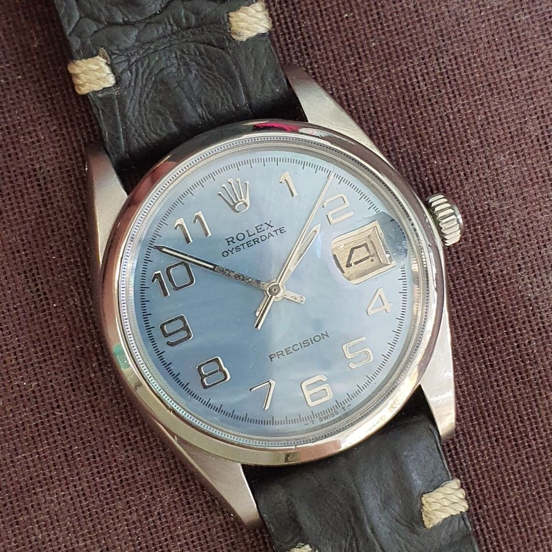 Rolex 6694 Custom Blue Mother of Pearl Vintage Watch (1968) 34mm, Men's ...