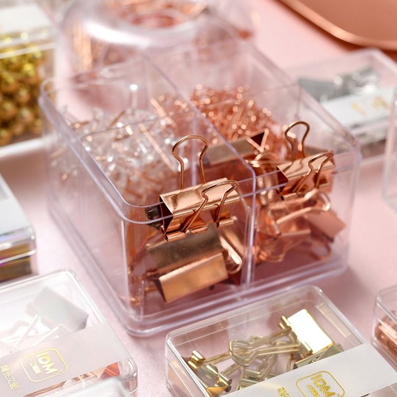 Rose Gold Paper Clip Push Pin Office Stationery Set / Thumbtacks ...