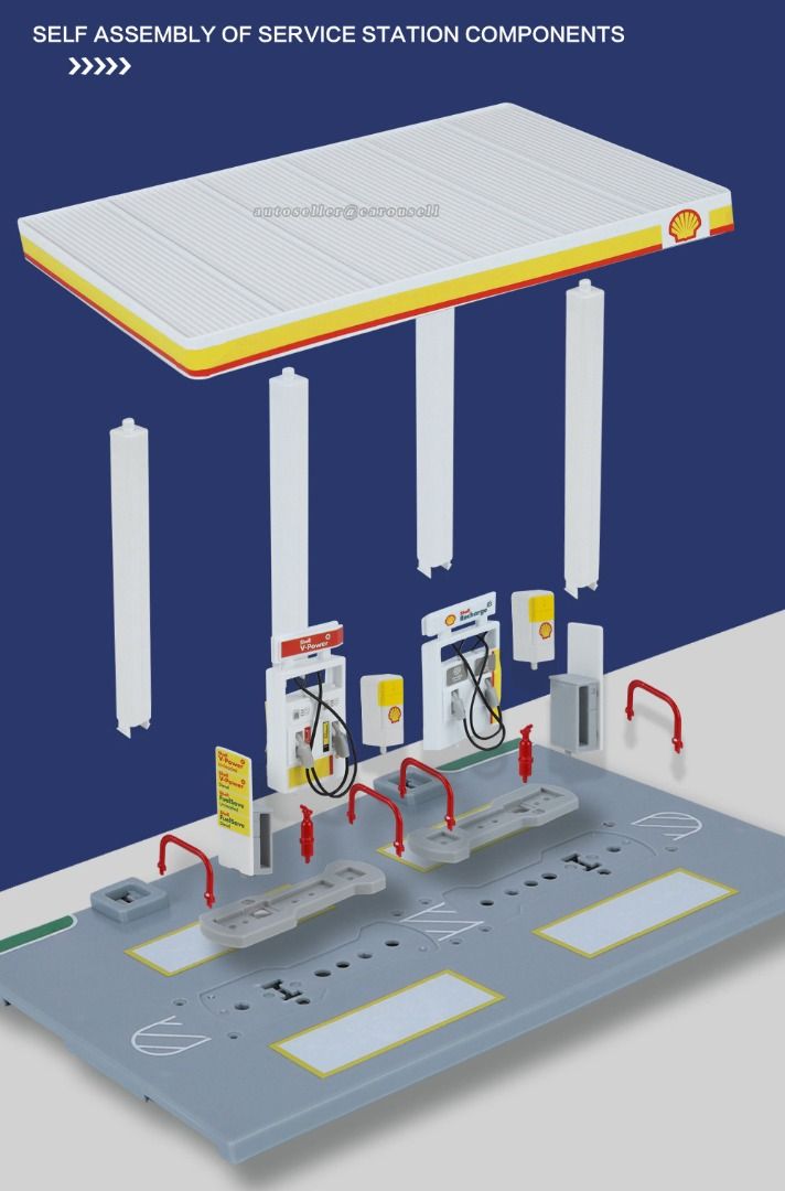 [SHELL Collection Series ] SHELL Gas Station Self Assembly Kit Playset ...
