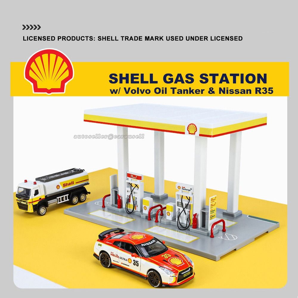 [SHELL Collection Series ] SHELL Gas Station Self Assembly Kit Playset ...
