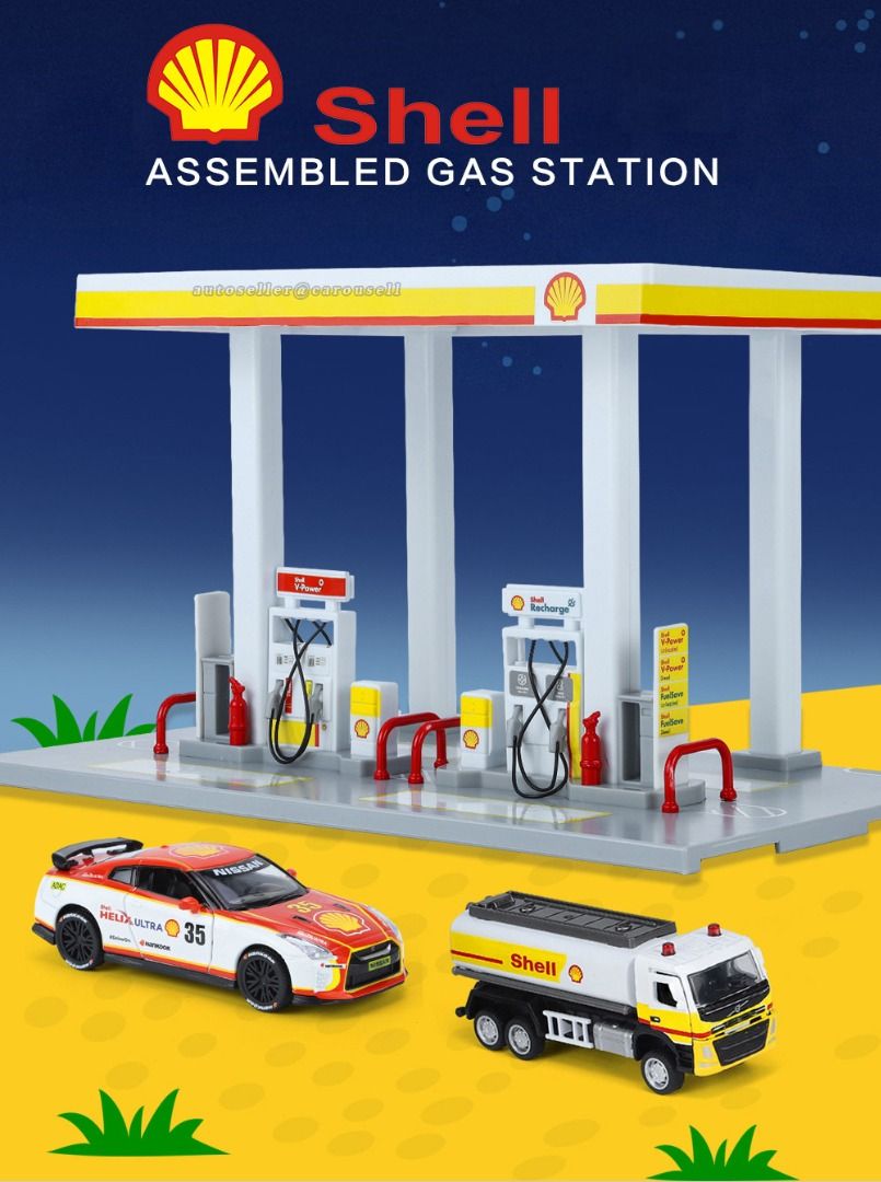 [SHELL Collection Series ] SHELL Gas Station Self Assembly Kit Playset ...