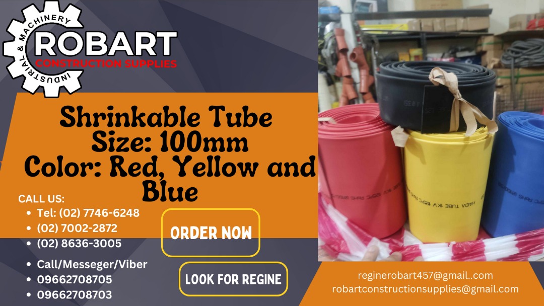 Shrinkable Tube Size: 100mm Color: Red, Yellow and Blue, Commercial ...