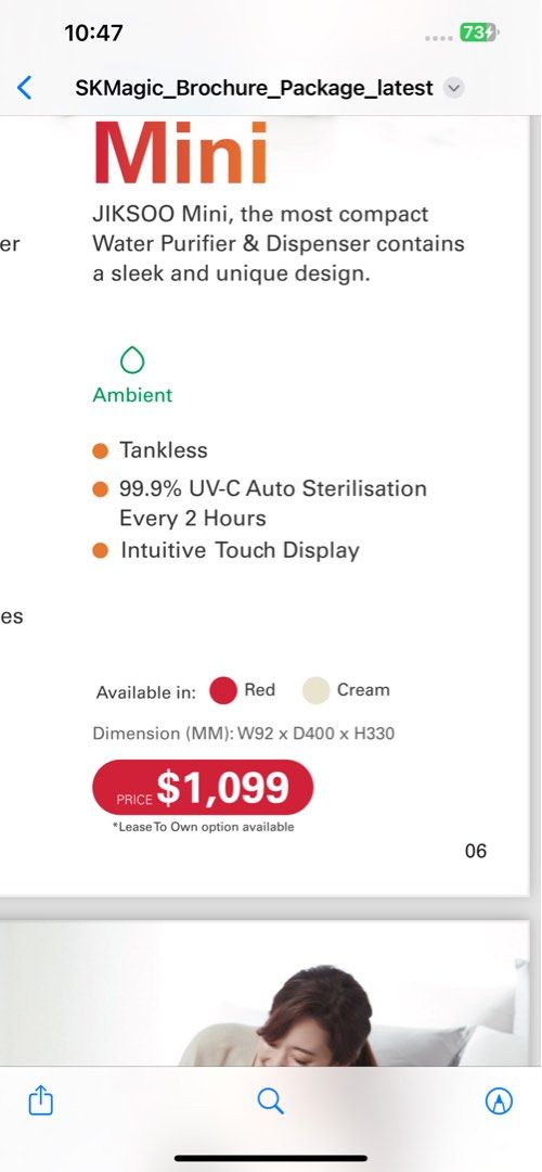 SK magic jiksoo mini water dispenser (including installation) - red or ...