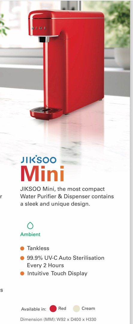 SK magic jiksoo mini water dispenser (including installation) - red or ...